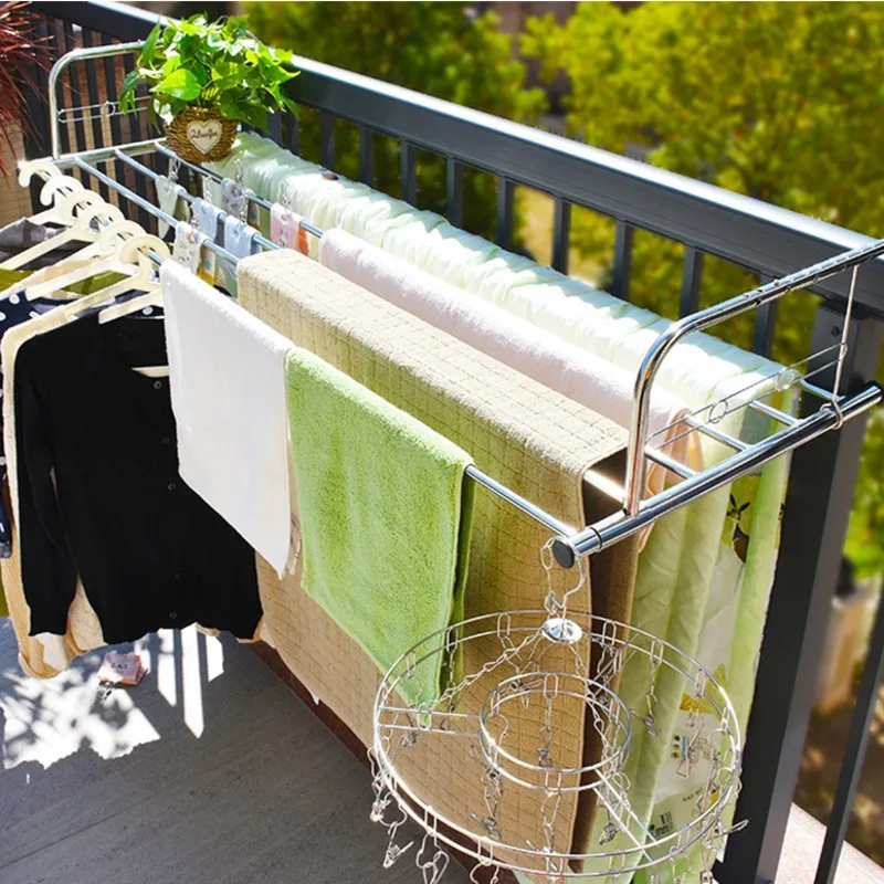 Stainless Steel Window Railing Drying Rack Household Drying Shoes ...