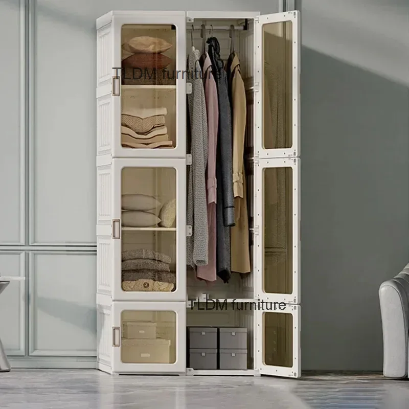 Plastic-Folding-Wardrobe-Storage-Portable-Clothes-Locker-Home-Bedroom ...