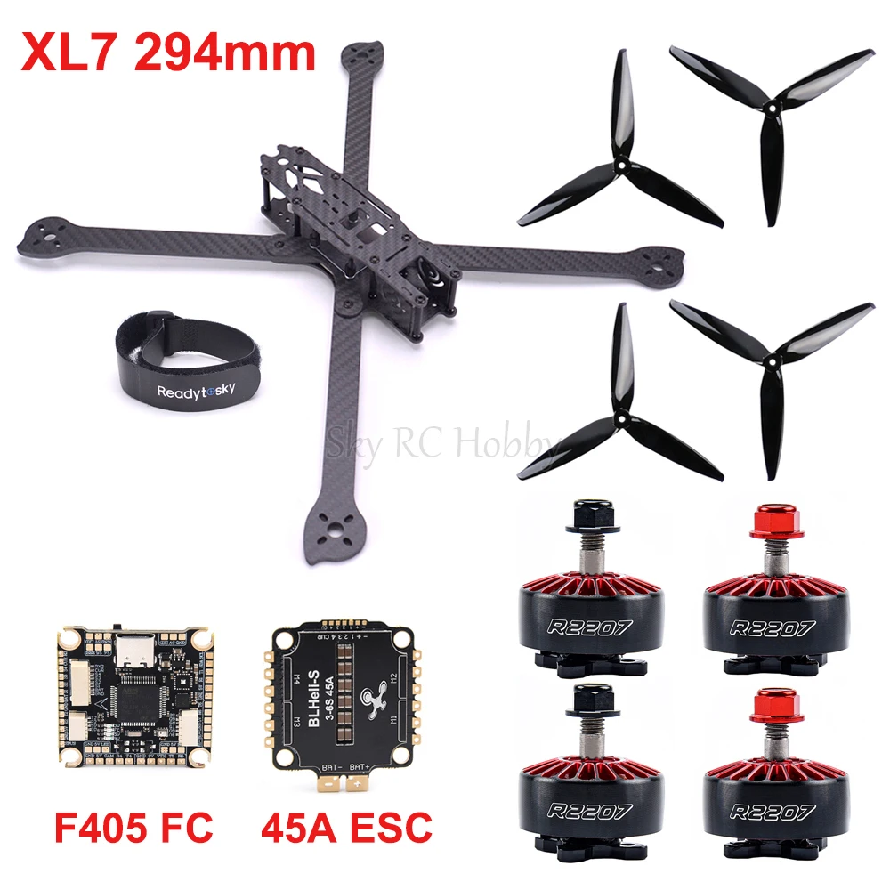 XL7-294mm-7inch-FPV-Freestyle-Drone-Carbon-Fiber-Frame-Kit-F4-F405 ...