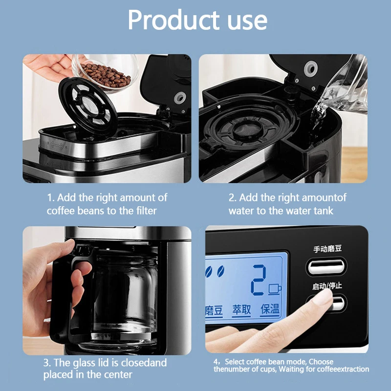 Affordable Wholesale 1000W Coffee Maker Machine Home Automatic LED ...