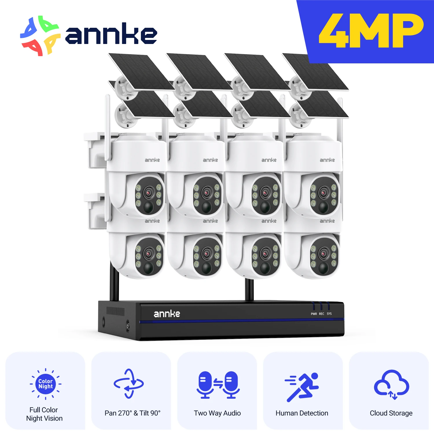 ANNKE 4MP Wireless surveillance system 16CH NVR wifi surveillance ...