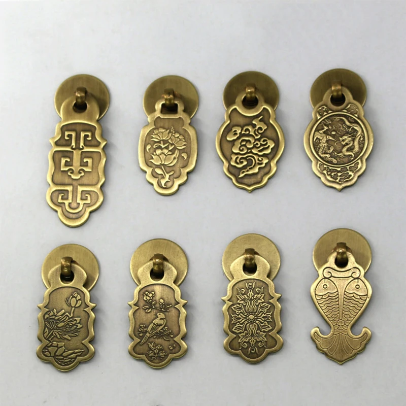 1x-Brass-Drop-Pendant-Knobs-Cabinet-Door-Wardrobe-Drawer-Single-Hole ...
