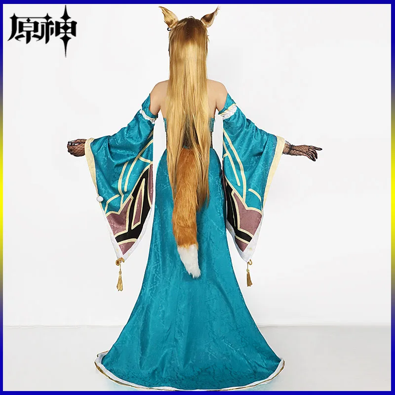 Miss Sheena Game Genshin Impact Gorou Uniform Party Dress Wig Cosplay ...