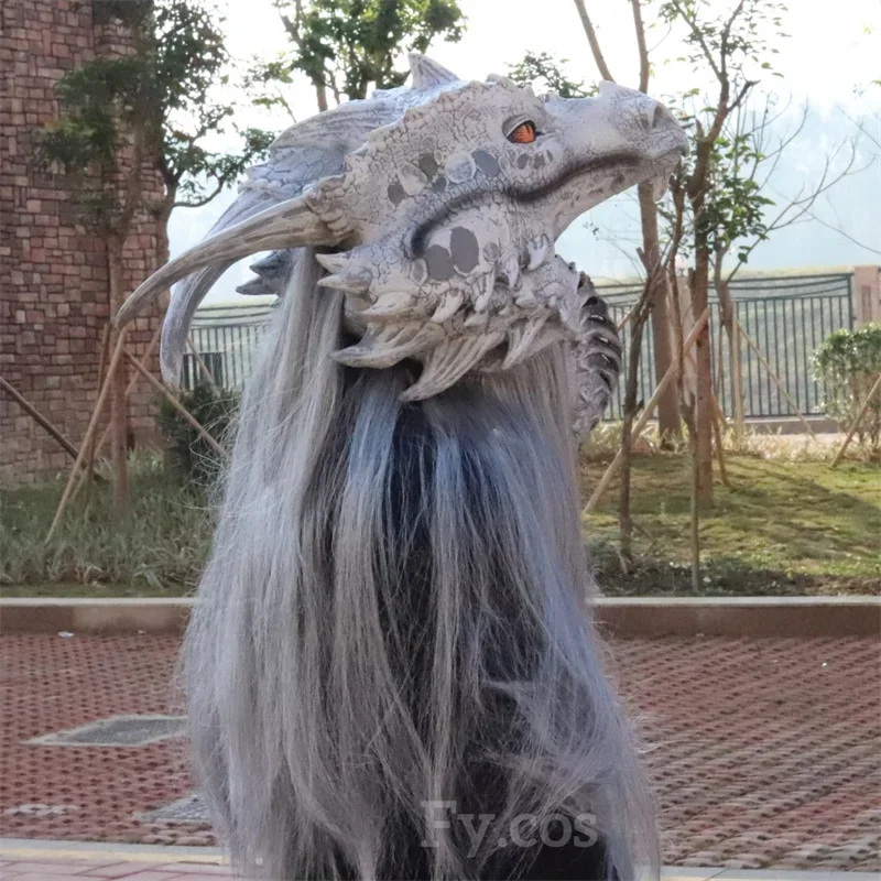 Mask-Raptor-with-Original-Fur-Dragon-Dinosaur-Head-Latex-Mascara ...