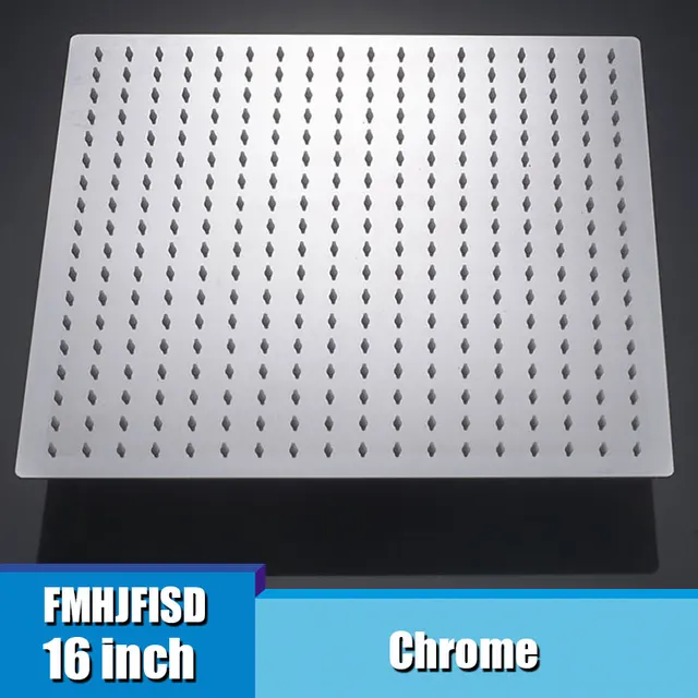 16 Inch Large Square Rain Shower Head Stainless Steel High Pressure ...