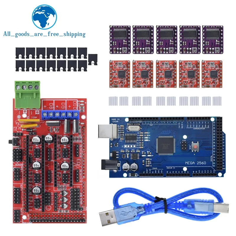TZT-3D-Printer-Mega-2560-R3-RAMPS-1-4-control-panel-5pcs-A4988-or ...