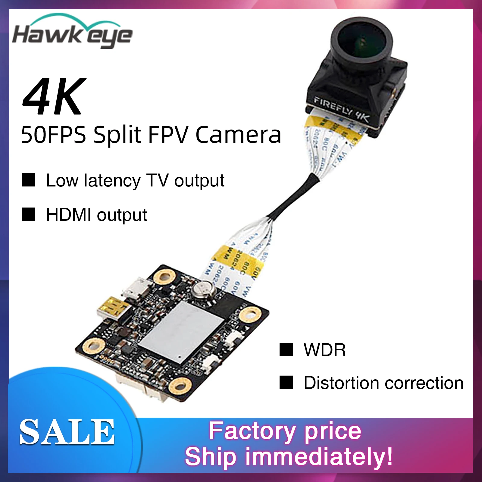 Hawkeye Split EIS V3.0 Gyro Sensor Board 4K 160 Degree HD Recording DVR ...