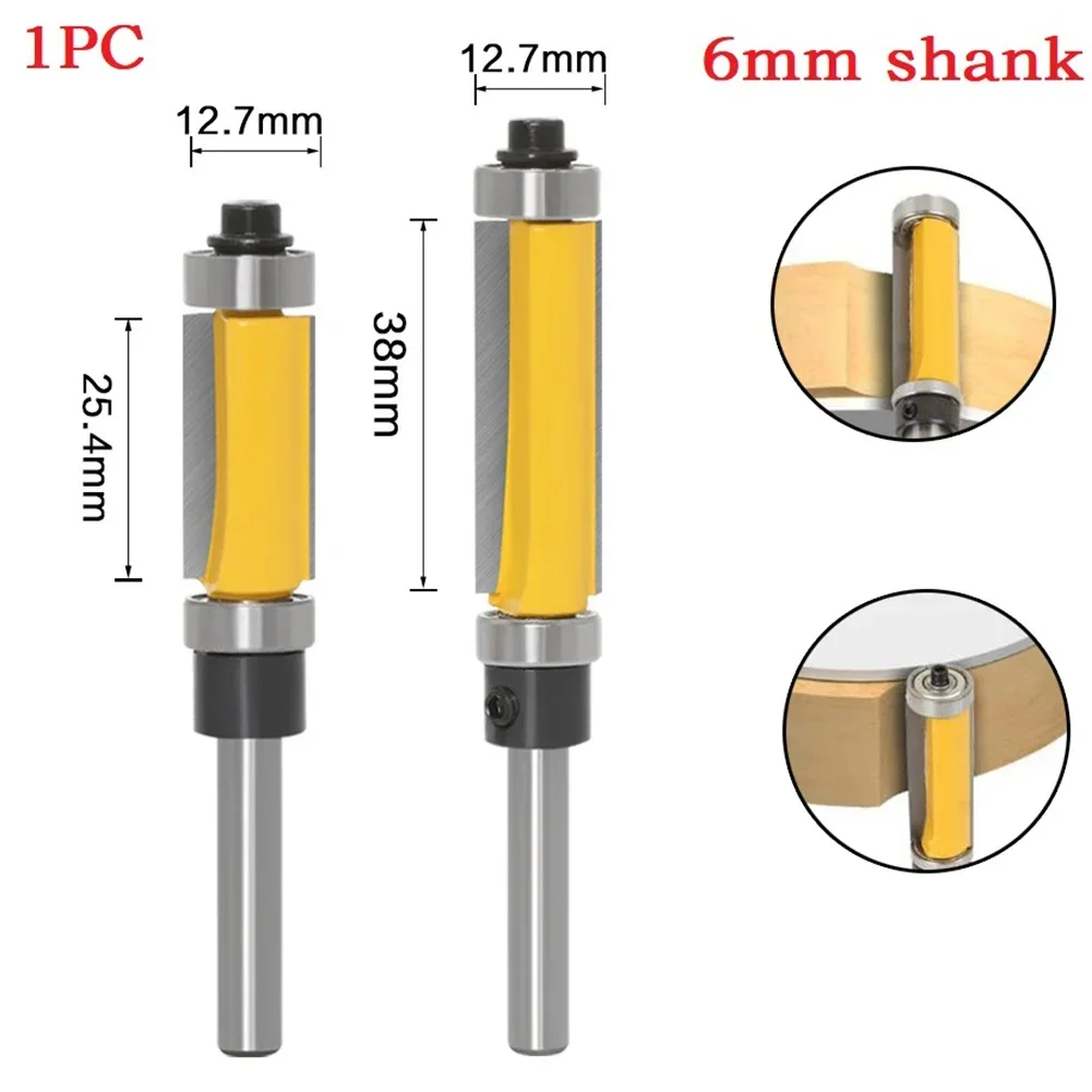1pc 6mm Shank Flush Trim Bit Router Bit With Double Bearing Trimming ...