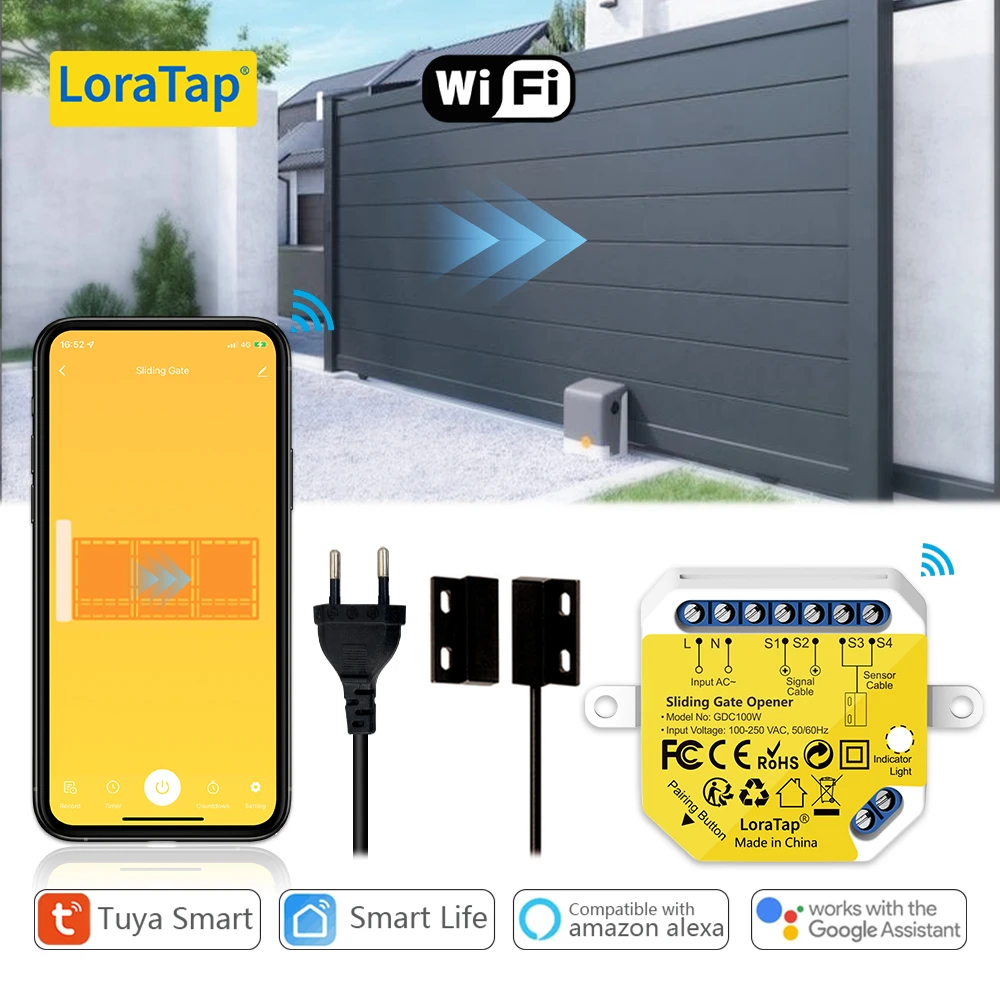 LoraTap WiFi Sliding Gate Motor Opener Controller Switch Tuya Smart ...