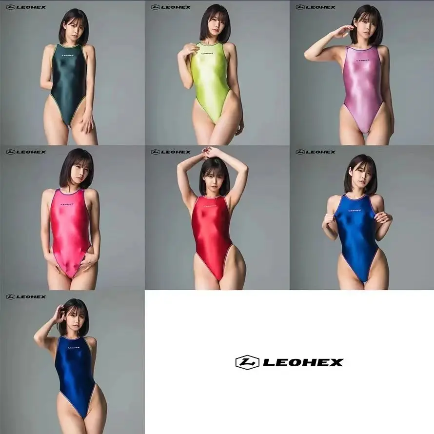 LEOHEX-Sexy-Glossy-Shiny-Leotards-Swimsuit-Transparent-Bathing-Swimming-Suit-Tights-Leotards-One ...