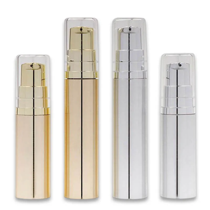 10/20/30Pcs 5/10ml Vacuum Pump Bottle Refillable Empty Silver Gold ...