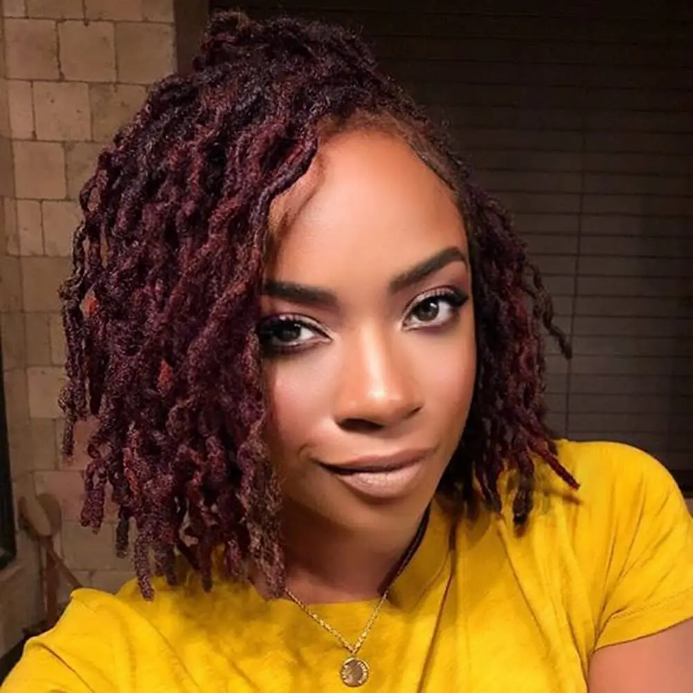 Perruques-tress-es-courtes-pour-femmes-noires-Dreadlock-Faux-Locs ...