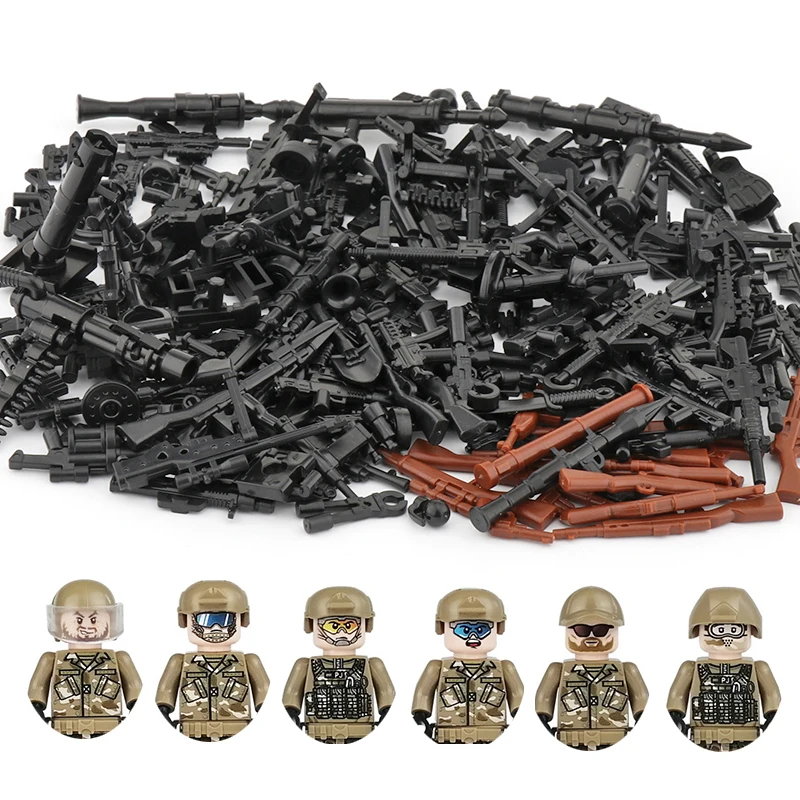 25/50/100Pcs Military SWAT Gun Weapon Cannon Army Police Hat Building ...