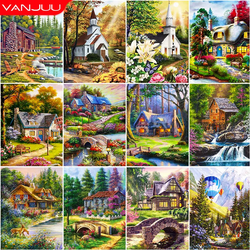 5D-DIY-Diamond-Painting-Garden-Villa-Full-Round-Diamond-Mosaic ...