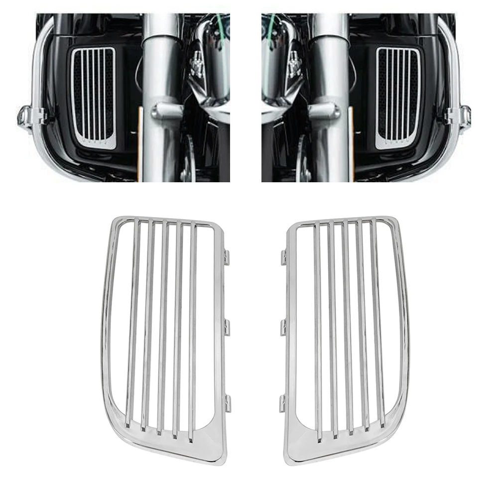 Chrome-Motorcycle-Radiator-Grill-Lower-Fairing-Cover-Fits-For-Harley ...