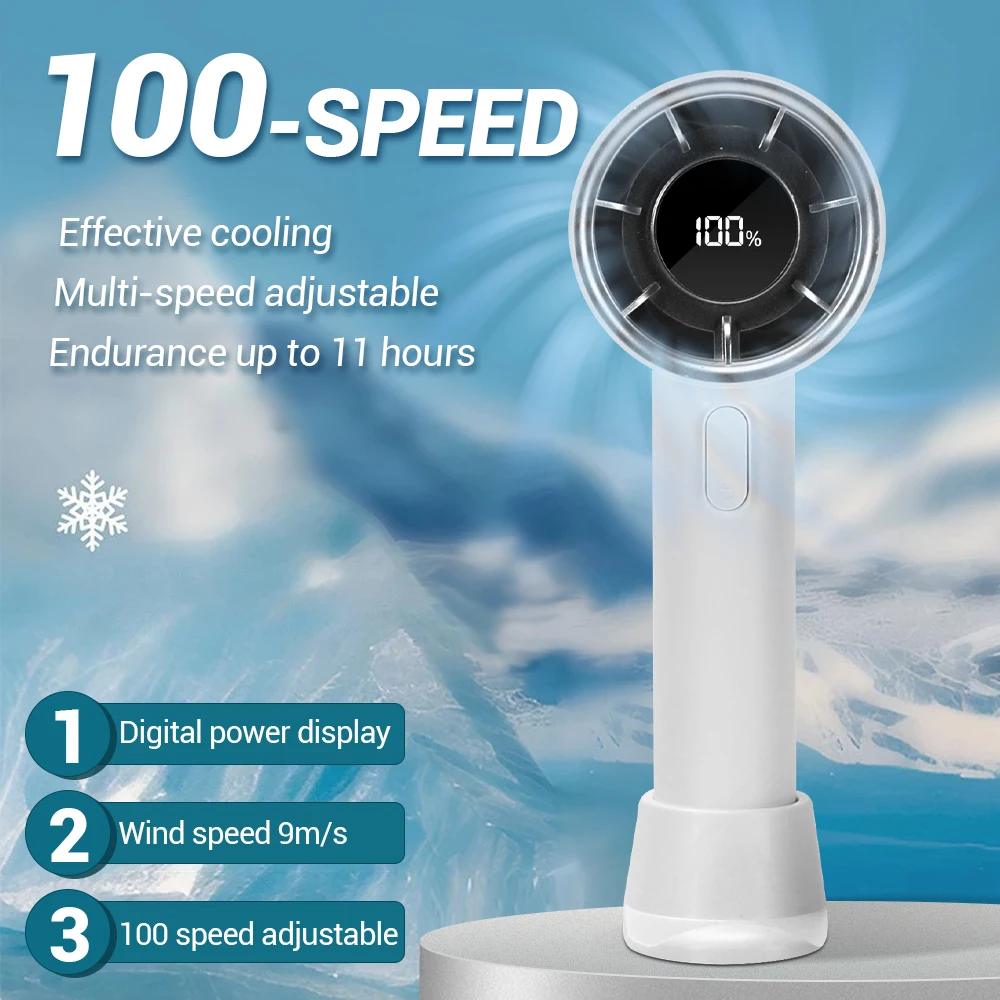 100-Speed-Handheld-Fan-Quiet-Brushless-Portable-Personal-Turbo-Fan ...