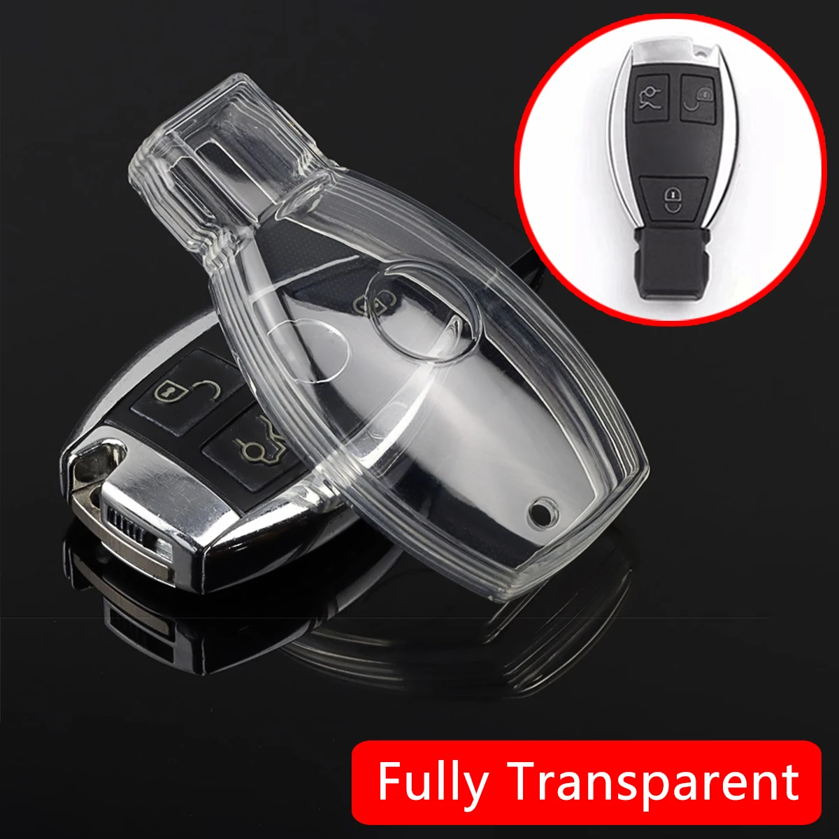 Transparent-TPU-Car-Key-Case-Accessories-For-Mercedes-Benz-W176-W246 ...