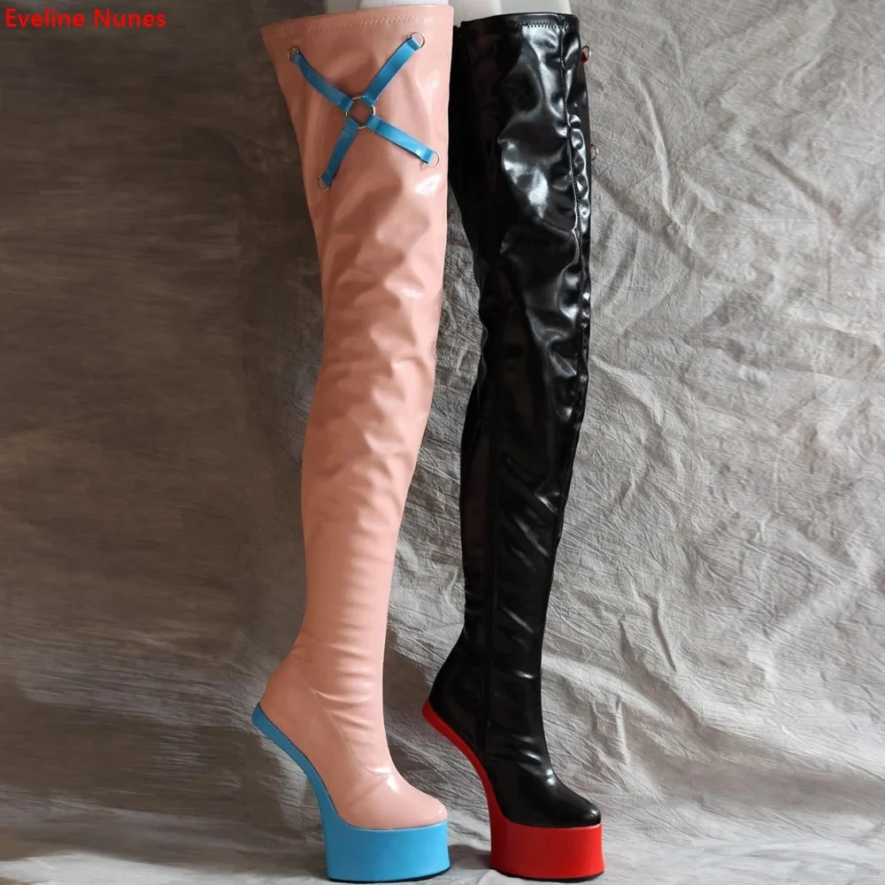 Hoof-Heel-Over-The-Knee-Boots-Women-s-New-Arrival-2024-Mixed-Colors ...
