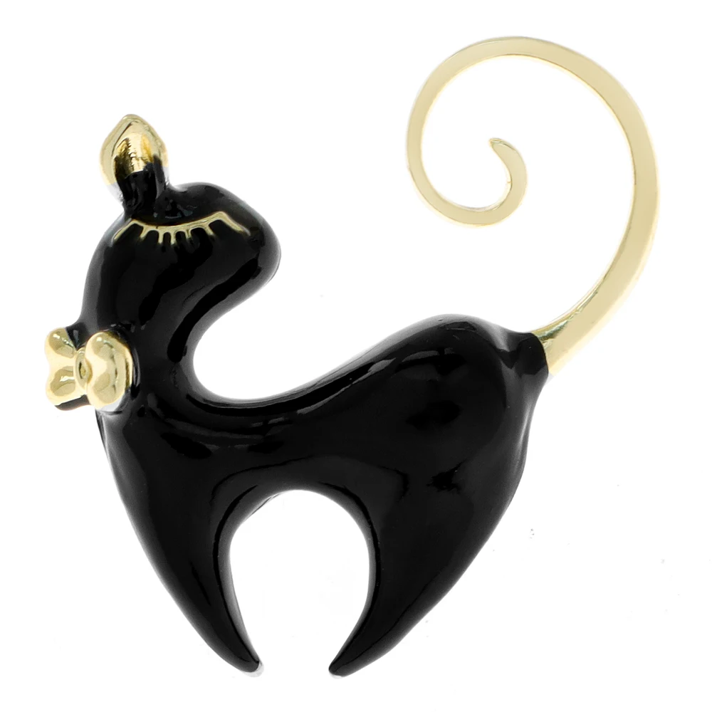 CINDY-XIANG-Beautiful-Cute-Elegant-Cat-Brooches-For-Women-Black-And ...