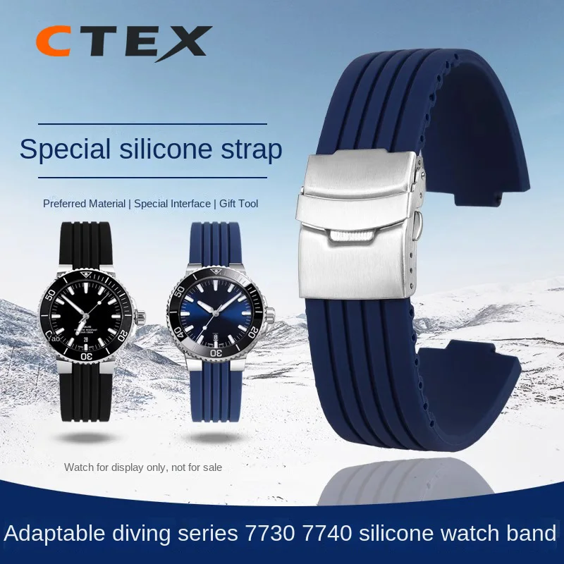 New Silicone Rubber Watchband For Oris Aquis 7330 7740 Series Watch ...