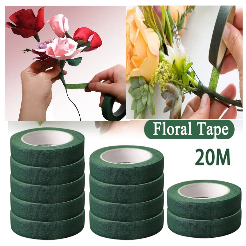 20M Floriculture Tape Self-adhesive Bouquet Floral Stem Paper Tapes ...