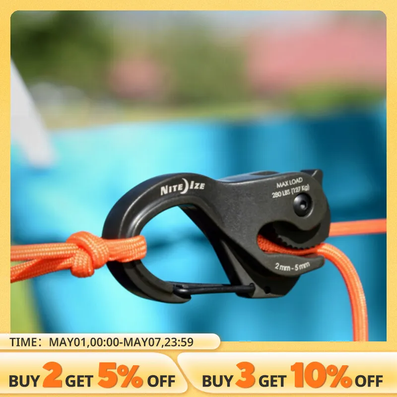 Rope-Tightener-Cast-Aluminum-Hanging-Rope-Hook-Without-Knotting-Self ...