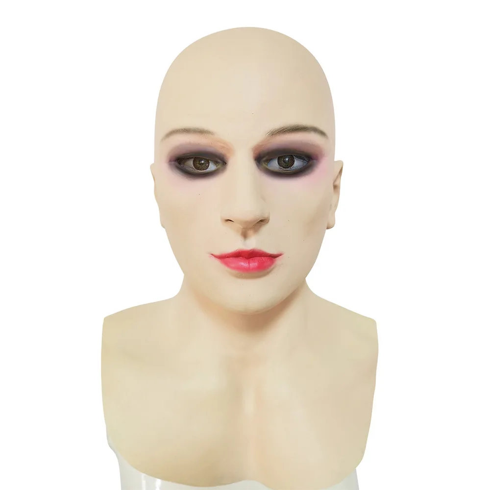Latex-Mask-Halloween-Head-Set-Movie-and-TV-Actors-Bald-Beauty-Cosplay ...