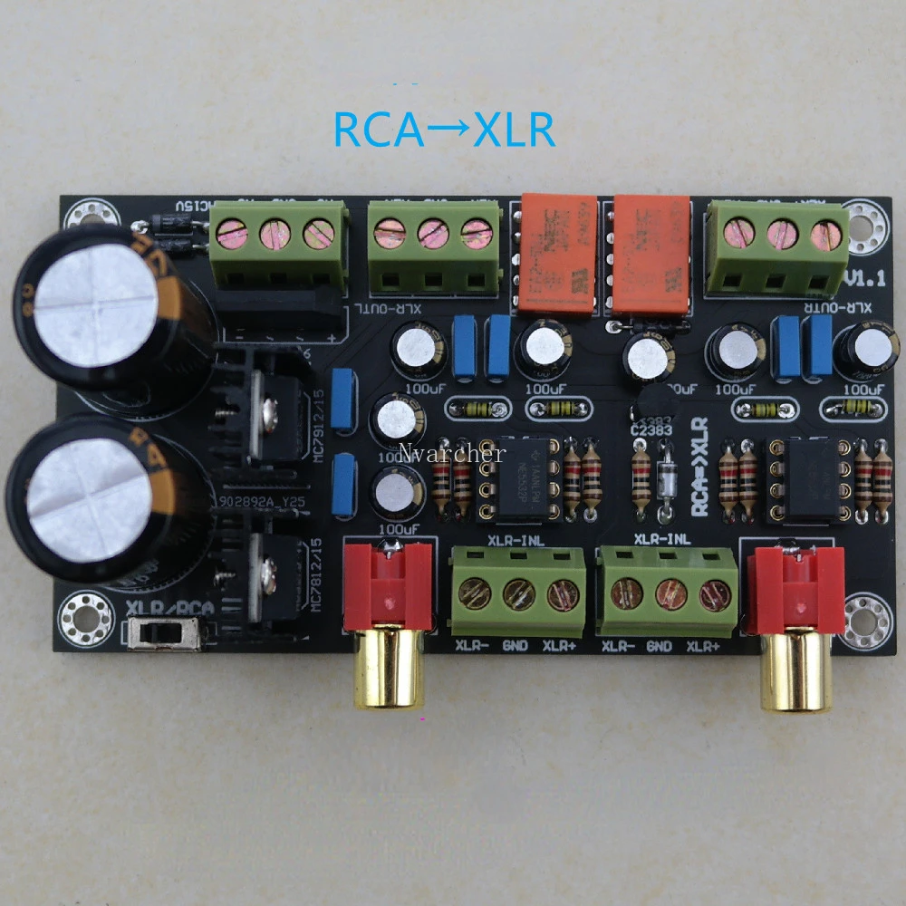 RCA-XLR-single-ended-to-balance-circuit-board-RCA-XLR-with-rectifier ...