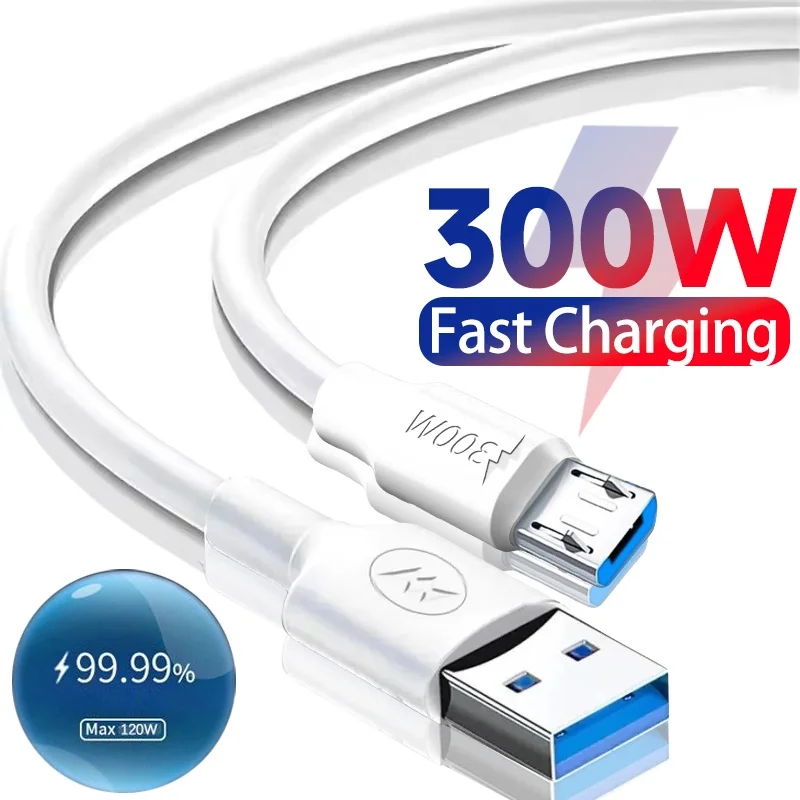 6.0mm Thick Micro USB Cable 300W Super Fast Charging Type C Charger ...