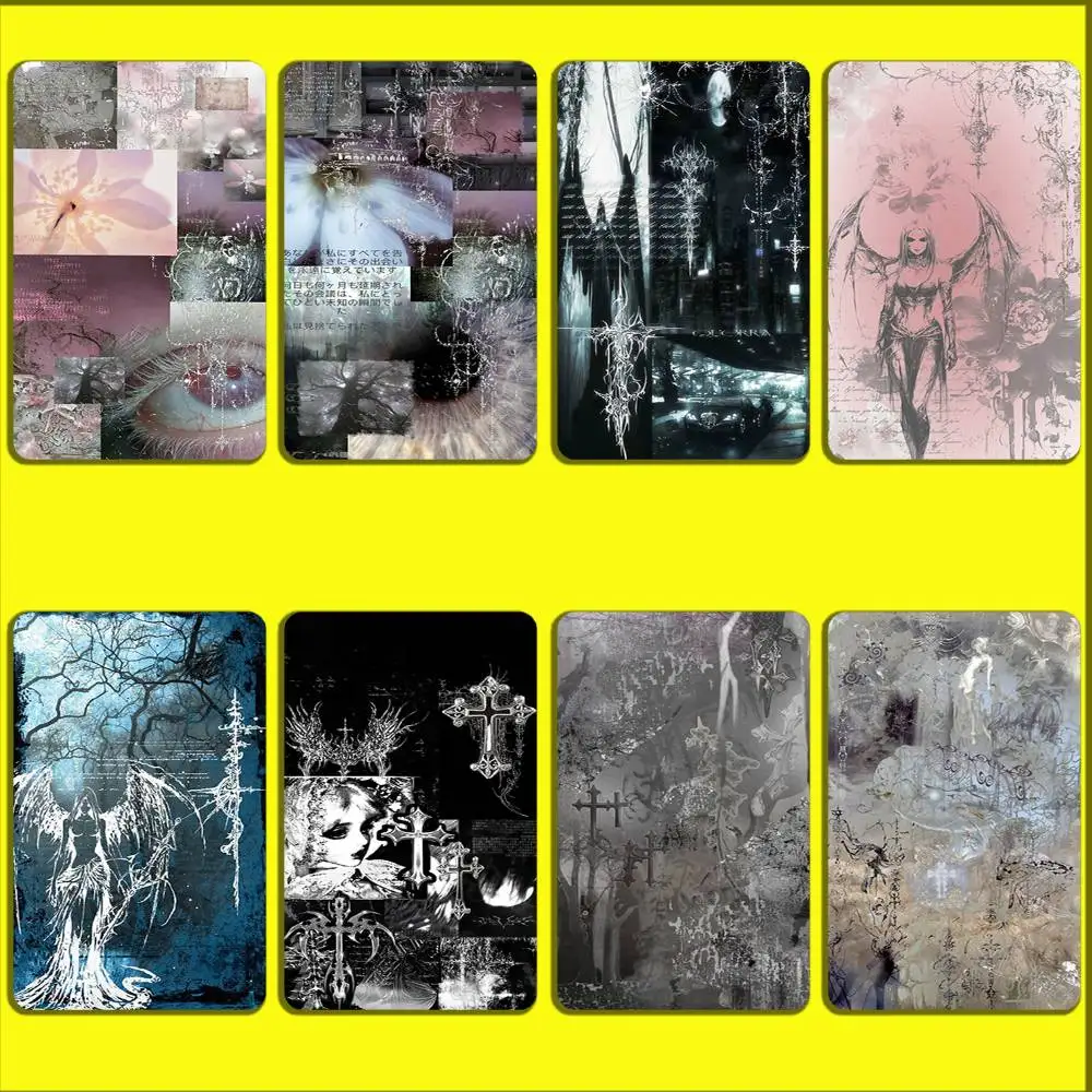 Gothic Coquette Cybersigilism Cross Card Stickers For Debit Bank Credit ...
