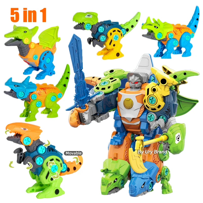 Baby-DIY-Assembly-Dinosaurs-Robot-Building-Blocks-Drill-Nut-and-Animal ...