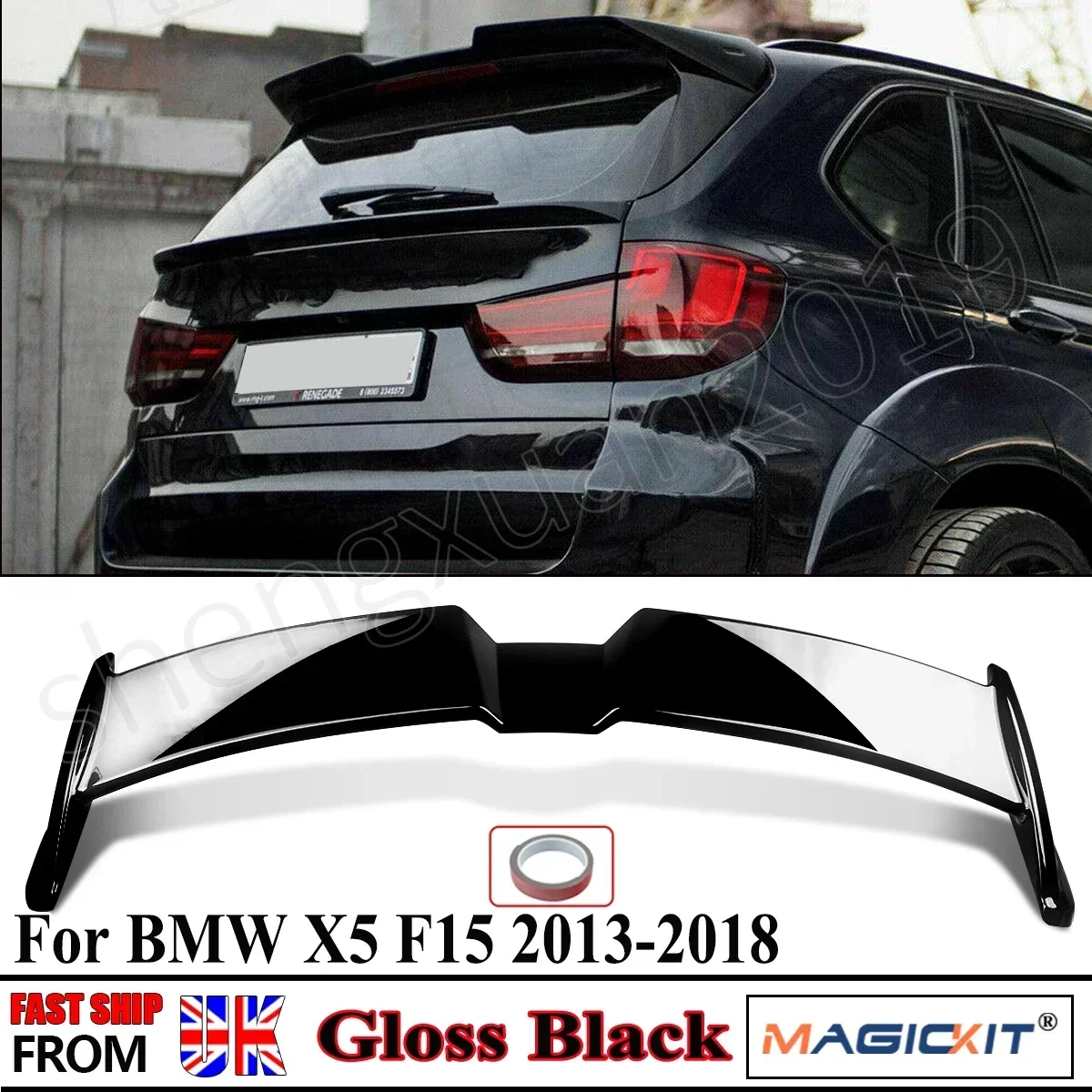 GLOSS-BLACK-REAR-ROOF-SPOILER-OETTINGER-STYLE-FOR-BMW-X5-F15-2013-10 ...