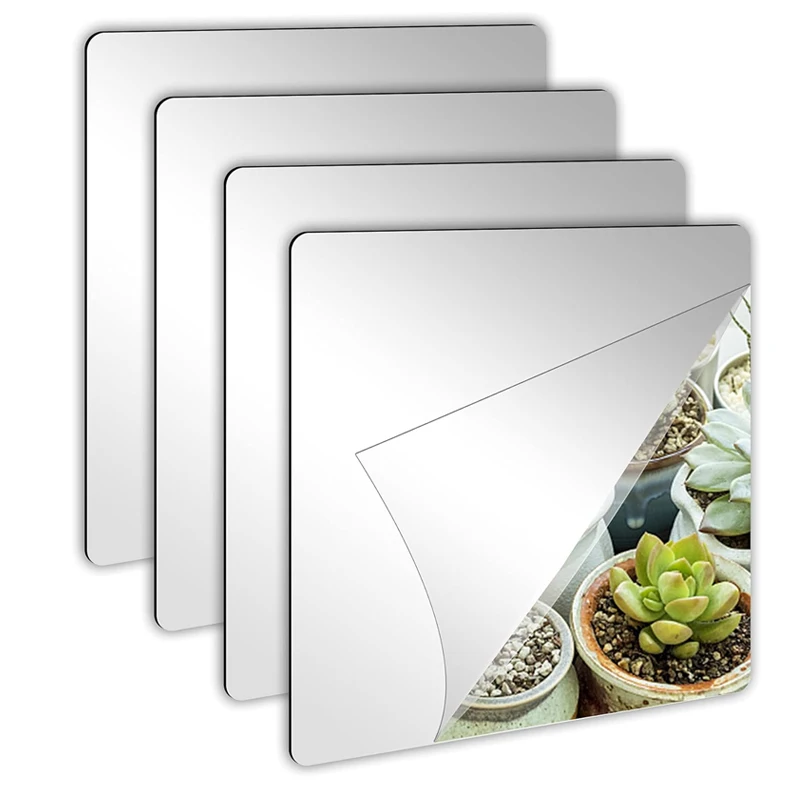4Pcs-DIY-Acrylic-Mirror-Self-adhesive-Mirror-Wall-Sticker-Home-Living ...