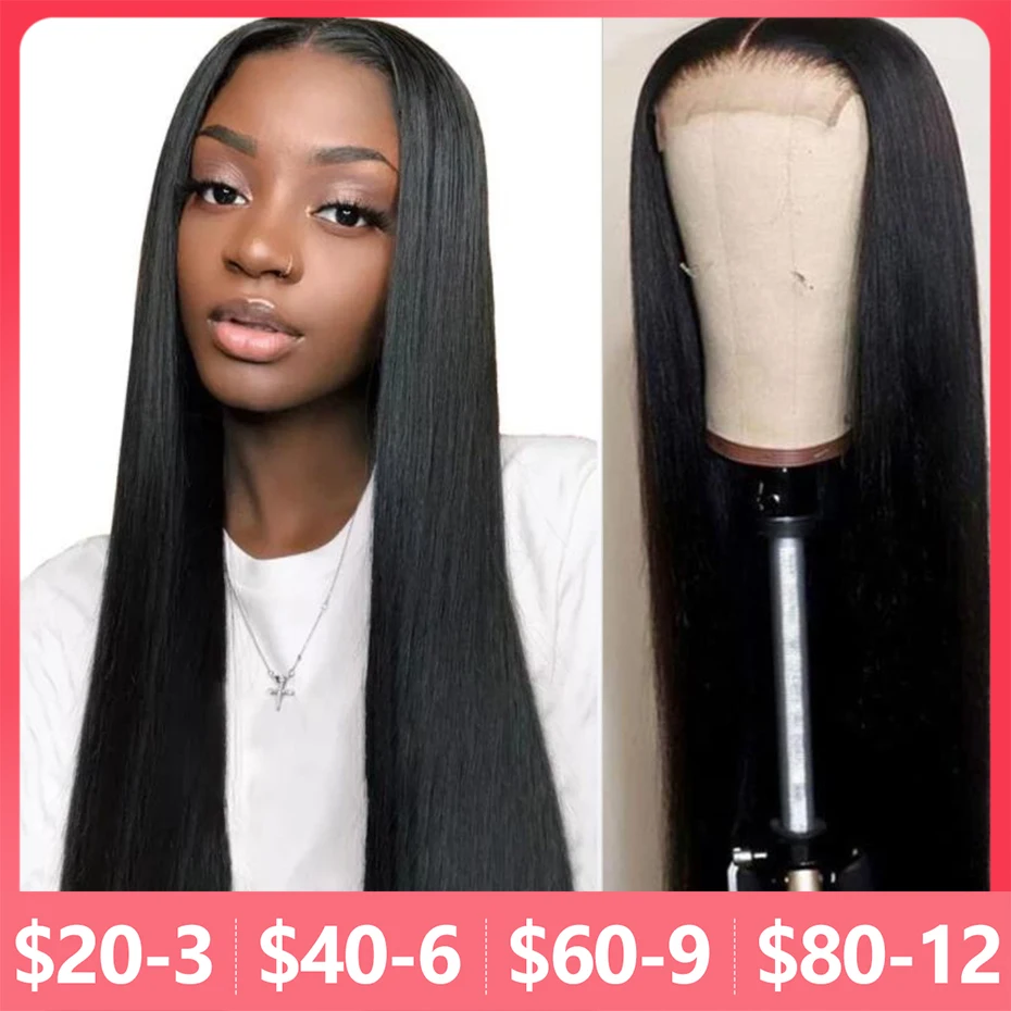 Cabelo Humano Em Linha Reta Peruca 4x4 Fechamento Do Laço Perucas ...