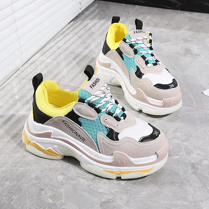 Brand-Design-Chunky-Sneakers-Trendy-Women-Dad-Shoes-Pink-Spring-Summer ...