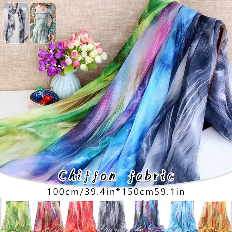 100x150cm-Gradient-Color-Chiffon-Fabric-For-Silk-Scarves-Women-Summer ...