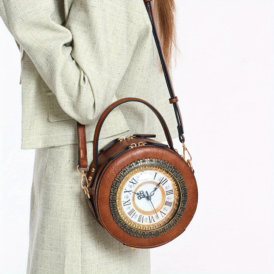 Niche design clock shaped bag creative cute handbag personalized ...