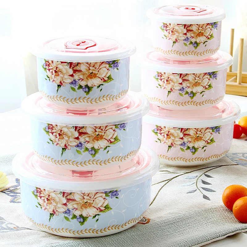 3pcs-set-bone-china-lunch-box-vintage-floral-design-for-packed-lunch ...