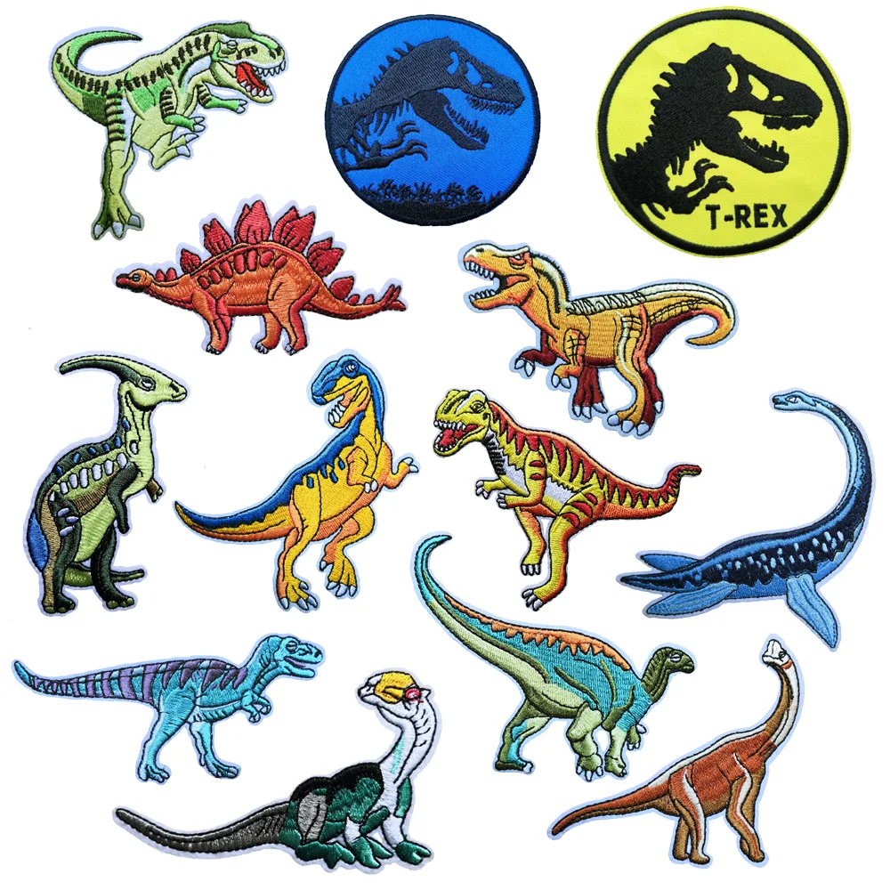 Dinosaur Park WORLD Embroidery Iron On /Sew On Patches Morale ...