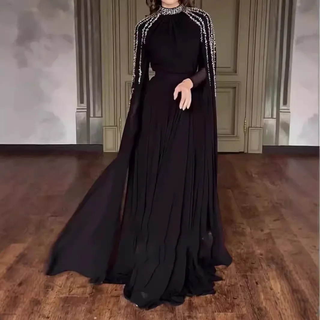 Abaya, Middle Eastern Hot Drilling Robe Evening Gown, Muslim Women's ...