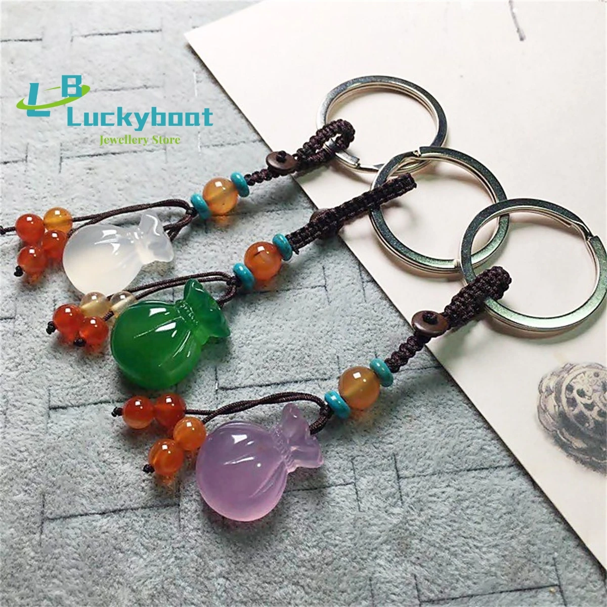 Lucky-Bag-Jade-Keychain-Wristlet-Fashion-Designer-Lanyard-Jewelry-Phone ...