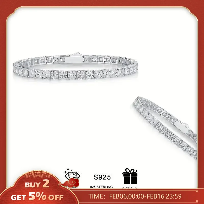 1pc-Sterling-Silver-Golden-plated-Moissanite-Tennis-Bracelet-For-Men ...