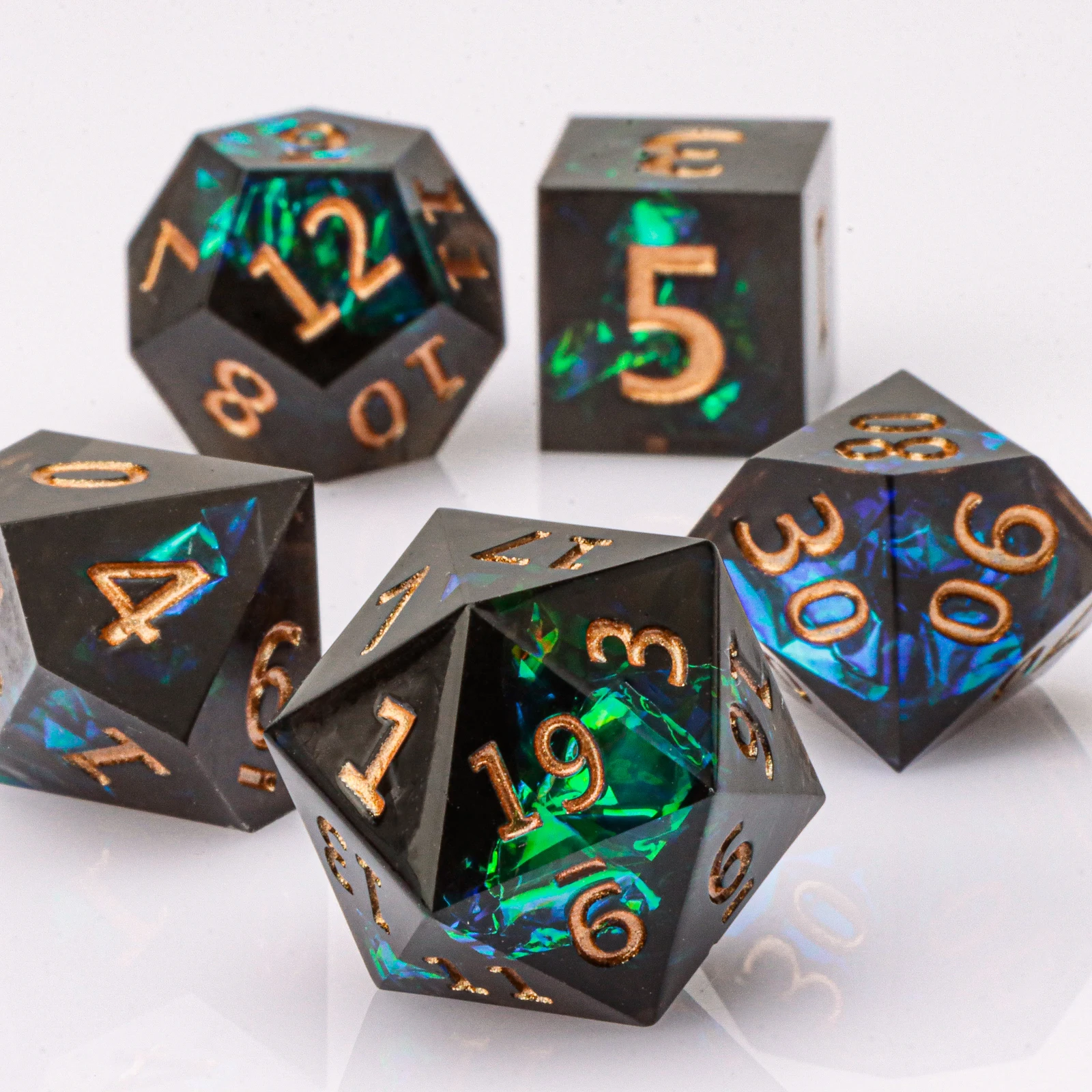 DnD-Black-Resin-Dice-Set-Handmade-Polyhedral-Dice-Set-for-Dungeons-and ...
