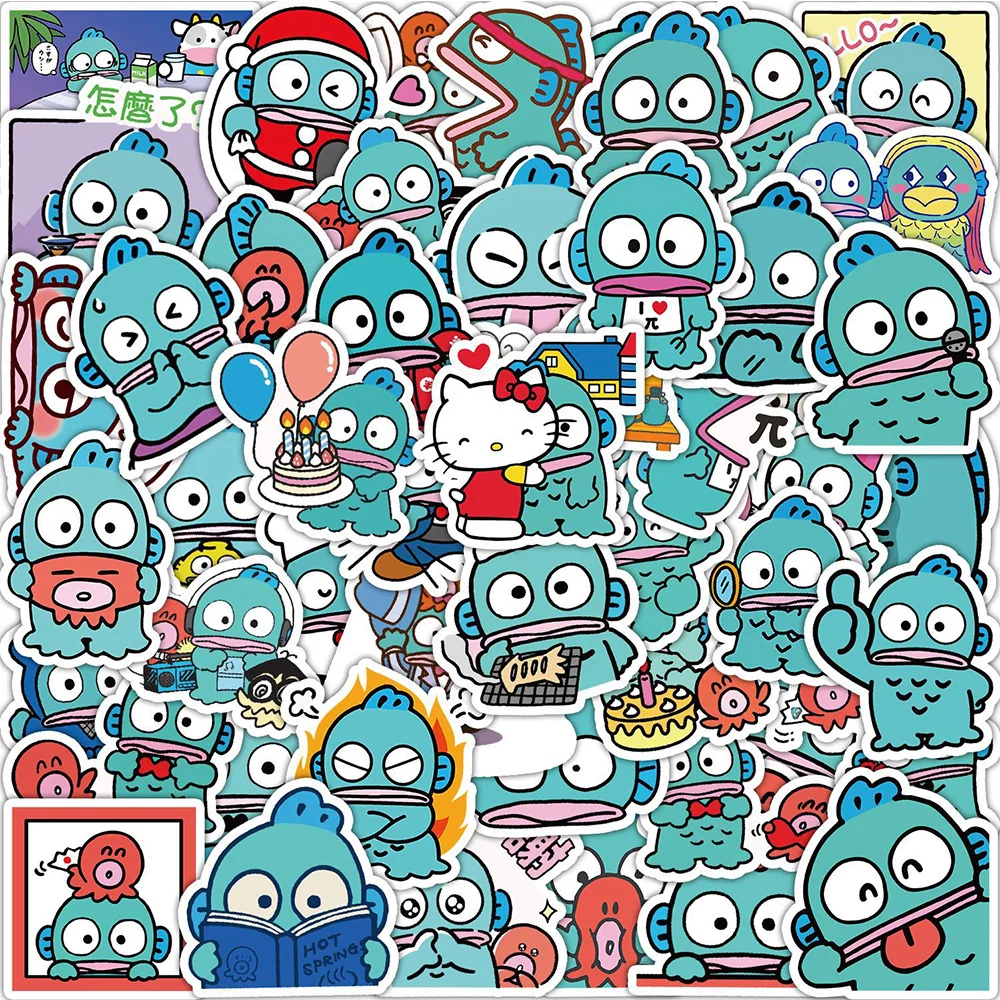 10/30/50pcs Sanrio Cartoon Ugly Fish Hanton Stickers Kawaii Decals Kids ...