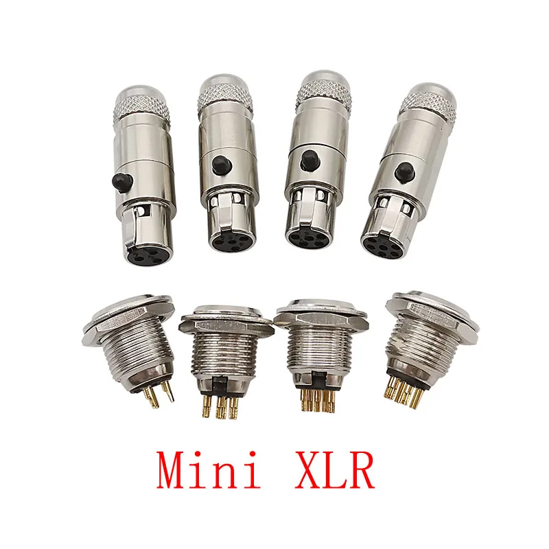 2Pcs Mini XLR 3/4/5/6Pin Male Plug Chassis Panel Mount Small Mini XLR ...
