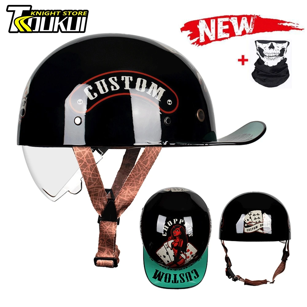Motorcycle-Helmet-Baseball-Cap-Fashion-Multiple-Patterns-Half-Helmet ...