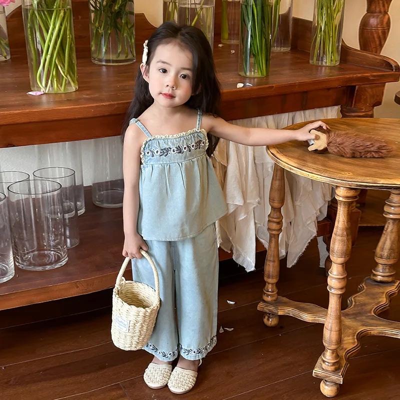 Girls-Set-2024-Summer-New-Children-s-Wear-Jeans-Two-Piece-Set-Kids ...