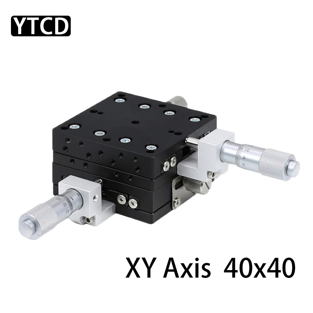 XY Axis 40*40 Manual Displacement Platform Linear Cross Rail Micrometer ...