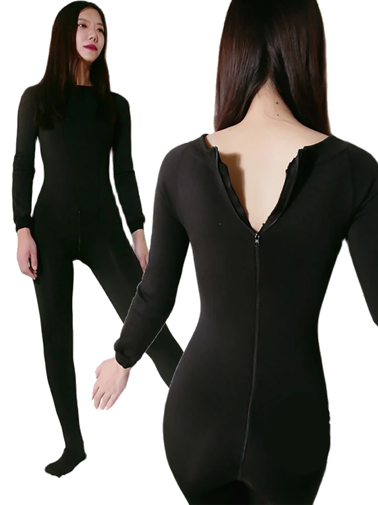 600G-Dicke-Winter-Warme-Bodystocking-Lange-Zipper-ffnen-Gabelung ...
