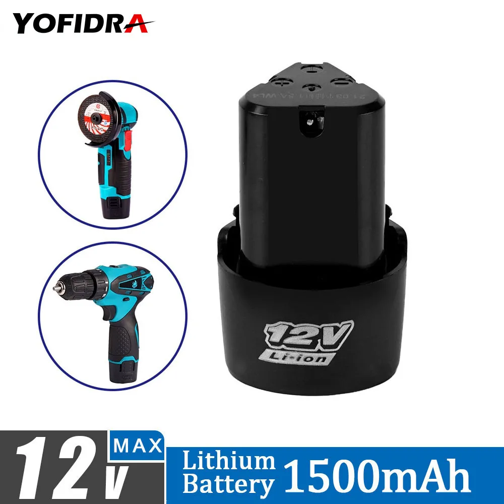 Batería de litio recargable de 12V y 1500mAh para Mini taladro ...
